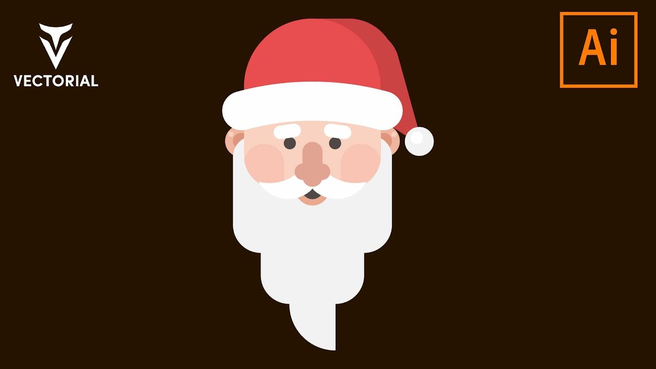 Flat Design Santa Claus tutorial in Adobe illustrator - YouTube