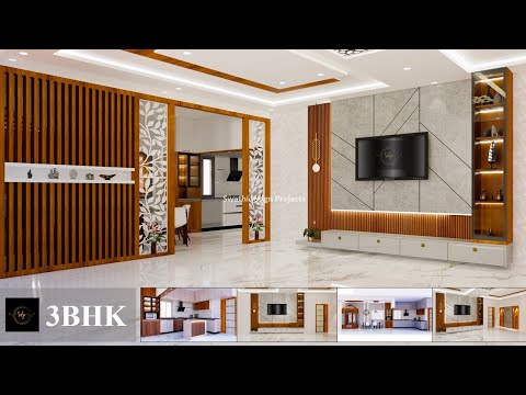 3BHK | Residential interior design| Home 3d tour |3d walkthrough - YouTube