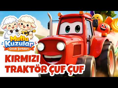 Kırmızı Traktör Çuf Çuf 🚜 | Eğlenceli Çiftlik ve Taşıt Şarkısı | Mutlu Kuzular 🐑