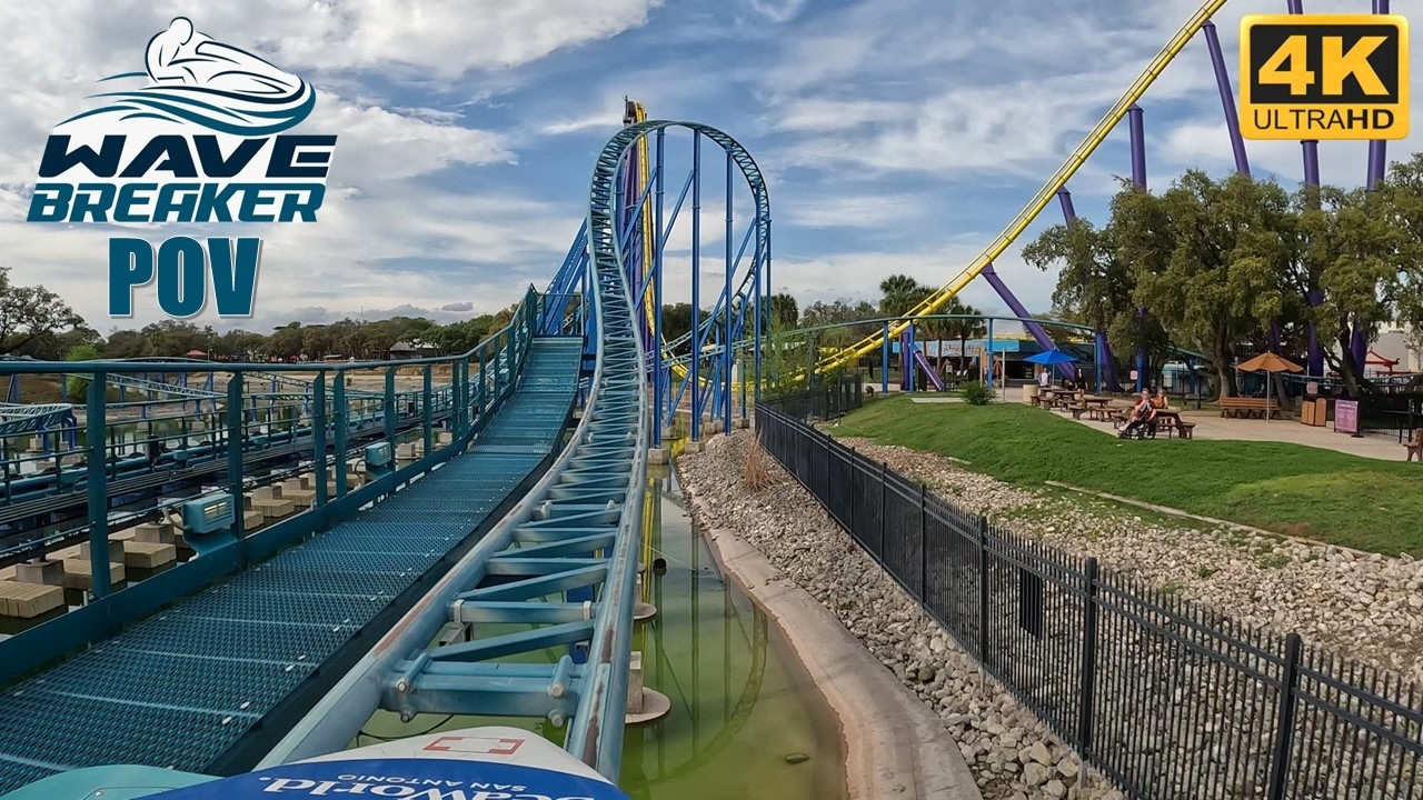 Wave Breaker POV (4K 60 FPS, 2025), SeaWorld San Antonio Intamin Jet ...