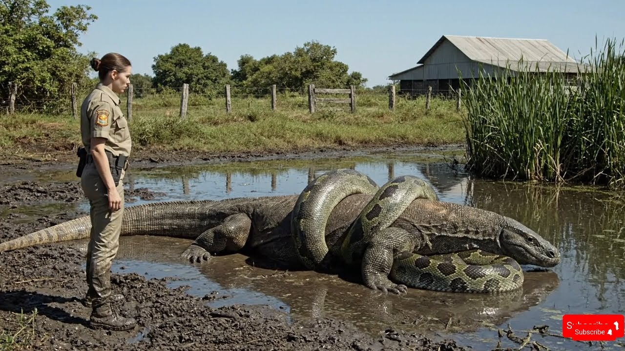 Animal rescue: rescue komodo dragon from giant python attack - YouTube