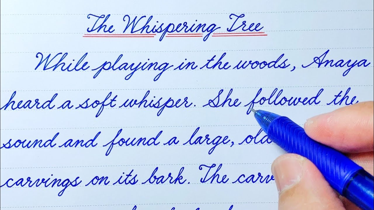 Story with Moral in English Cursive Writing | Cursive Handwriting ...