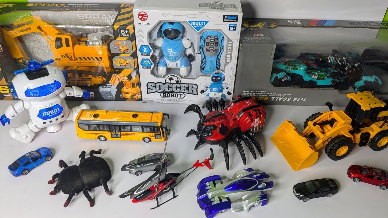 RC Helicopter, RC Bulldozer, School Bus, Robot, Spider, Model Car ...