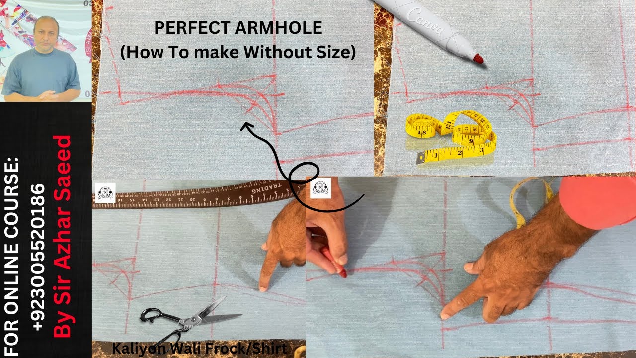 PERFECT ARMHOLE Drafting & Cutting|Without having size|Or How To ...