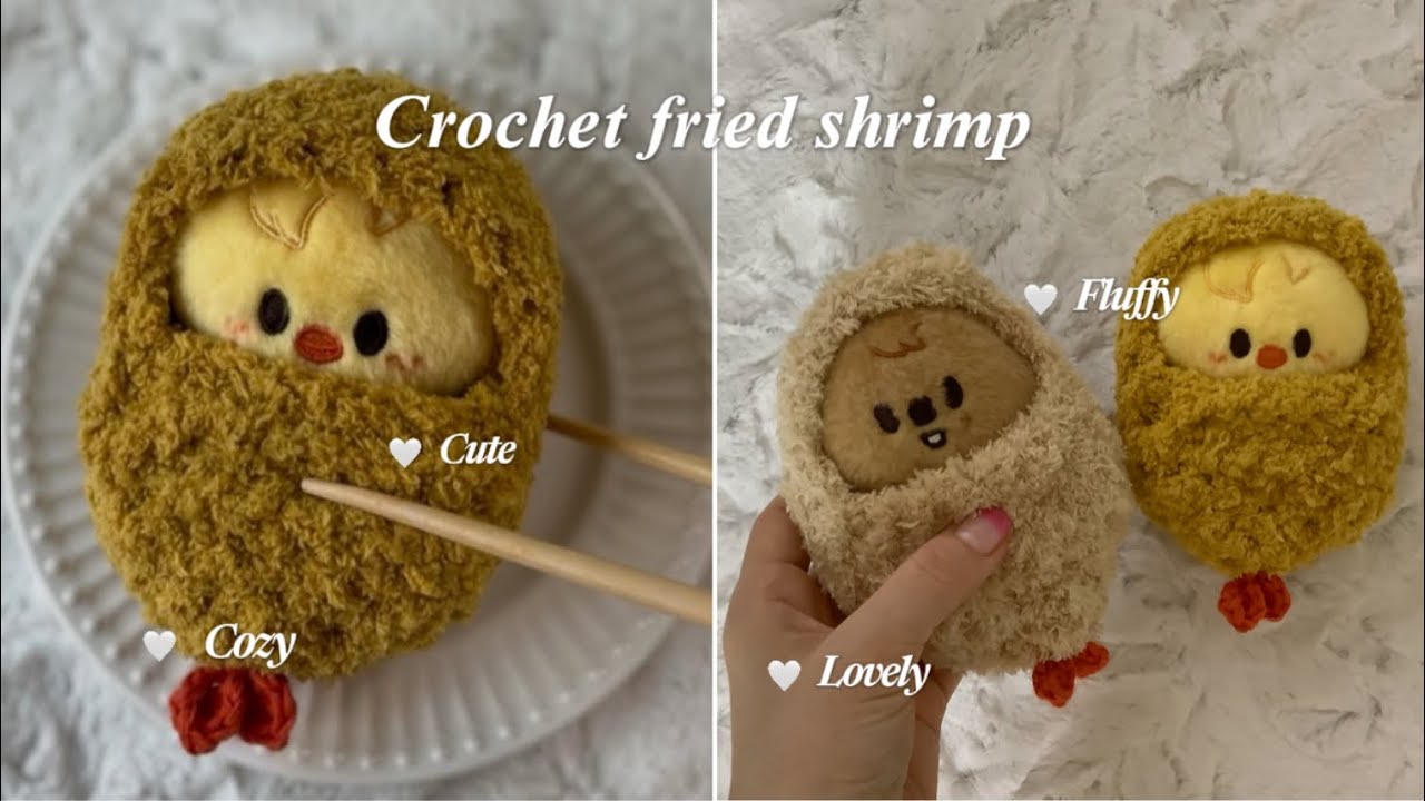 스키주 인형 코바늘 새우튀김옷 / crochet fried shrimp clothes - YouTube