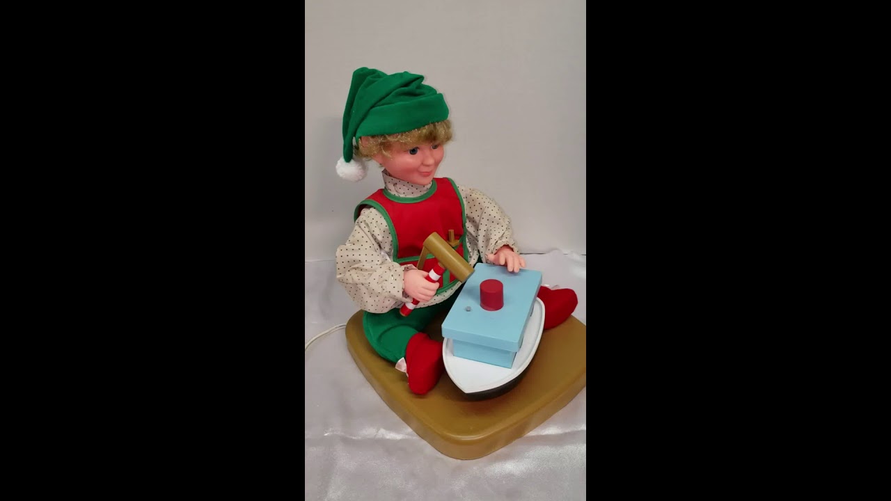Santa's Best Animated Mechanical Christmas Display Workshop Elf - YouTube