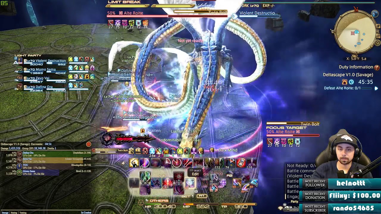 【FFXIV】O1S Savage Light Party [4 Man] Dark Knight POV Violent ...