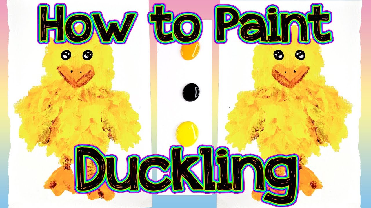 How to Finger Paint SUPER CUTE SPRING DUCKLING - EASY Step by Step for ...