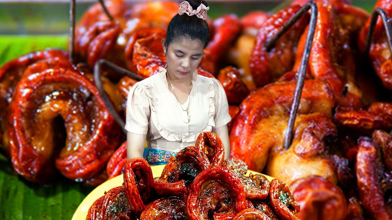 Cooking Pork Intestine Delicious - Grilled Pork Intestine Eating So ...