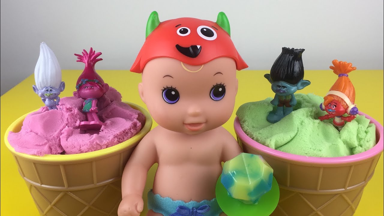 Surprise Egg Toy Trolls Ring Lolly Pop Baby Doll And Learn Colour with ...