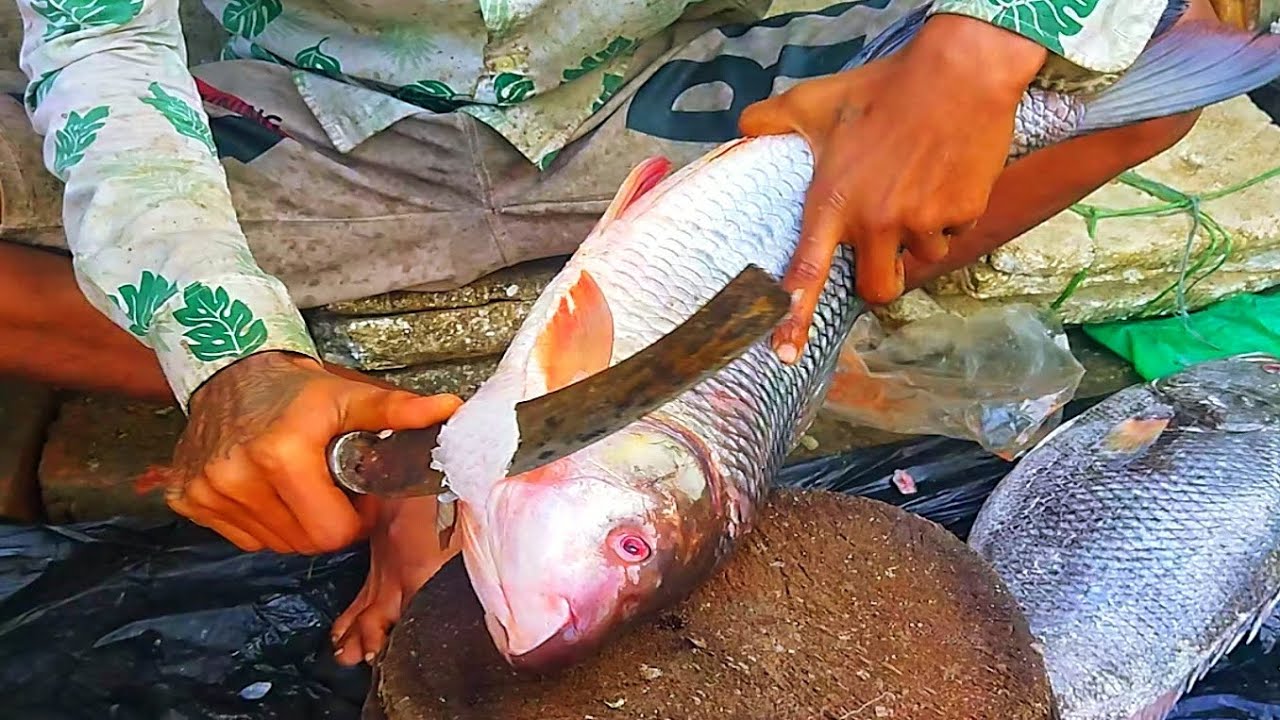 Amazing Rohu Fish Cutting skills By Fish Cutter Man - YouTube