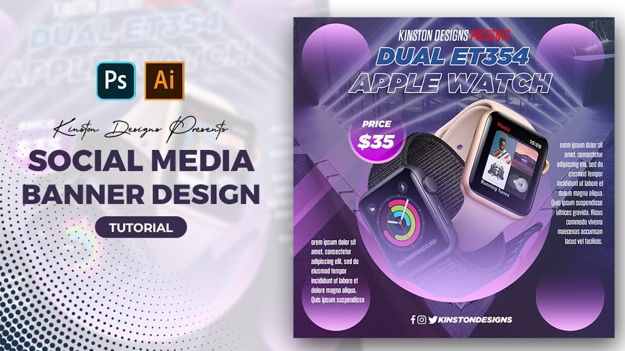 Advertisement Social Media Post Design in Photoshop - Apple Wrist ...