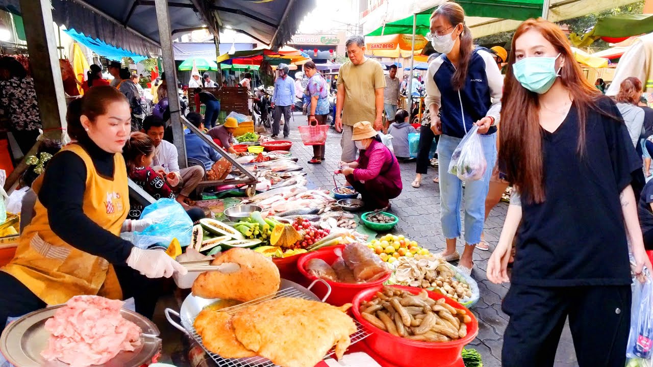 Cambodia Market Street Food Tour - Seafood, Shrimp, Fish, Fruit, & More ...