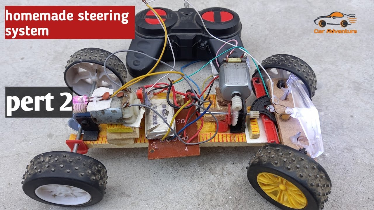 how to make fully homemade car with powerful steering system #rccar # ...