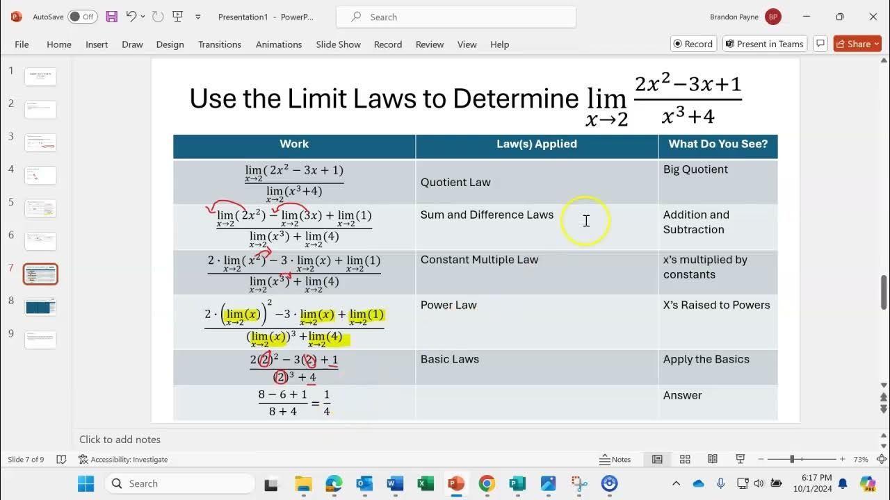 Lesson 1 3 Limit Laws - YouTube
