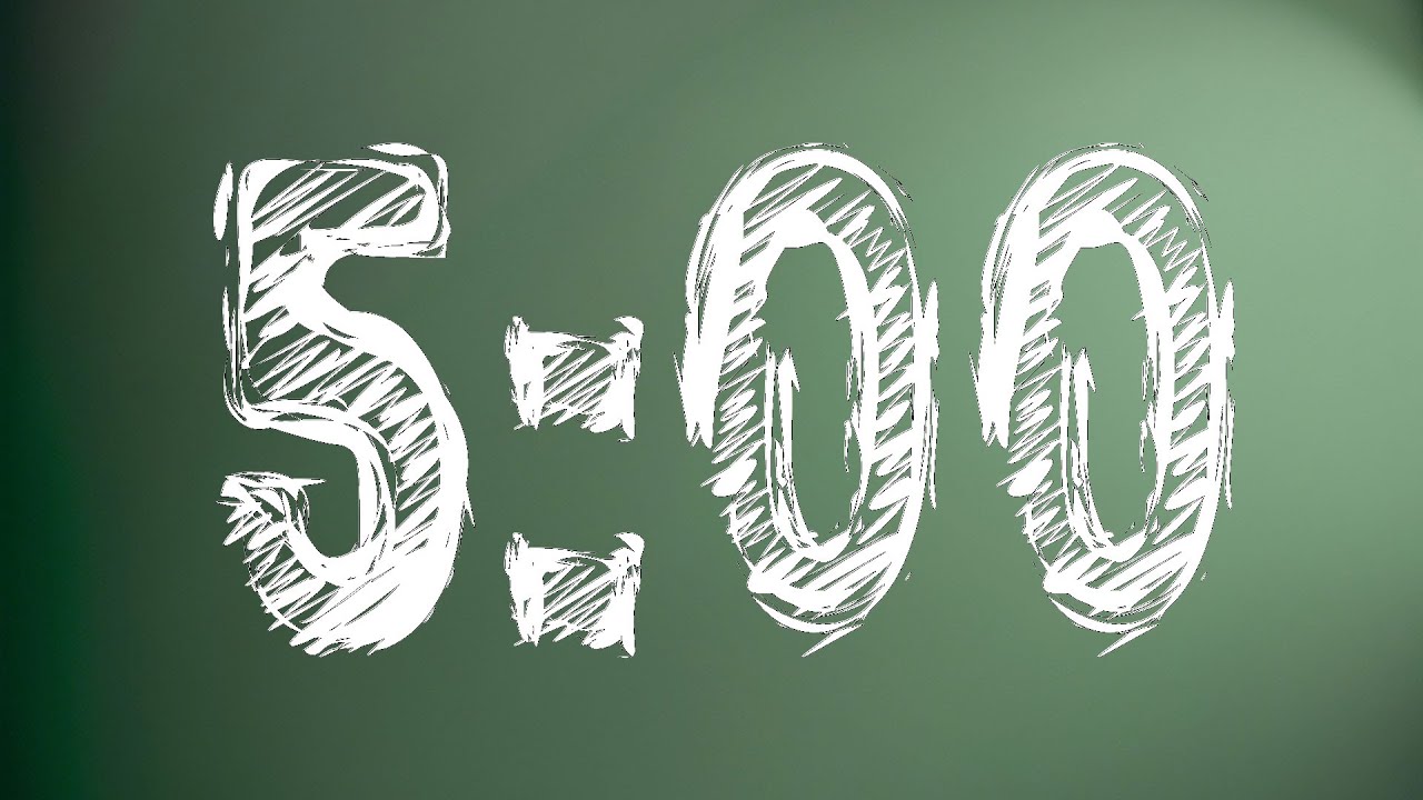 Green Chalkboard 5 minutes Countdown Timer - YouTube