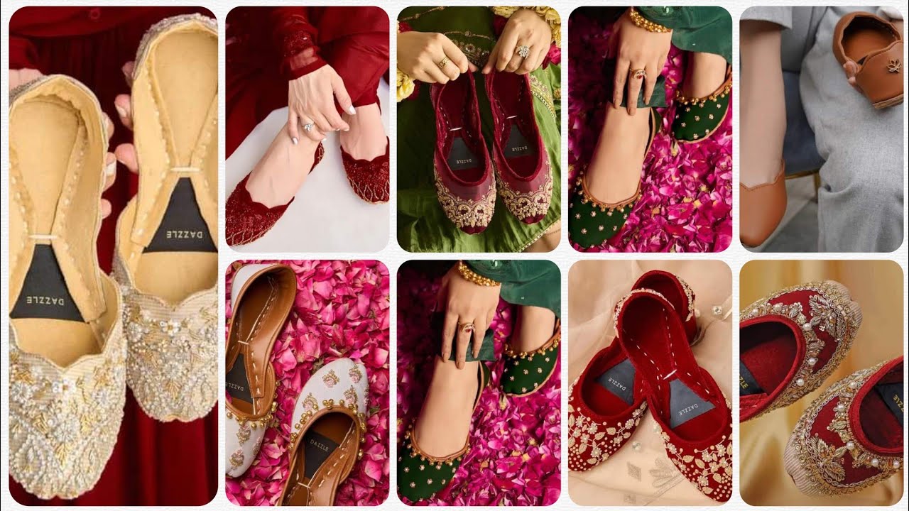 Party Wear Khussa Designs for girls| Embroidered and Hand Embellished ...