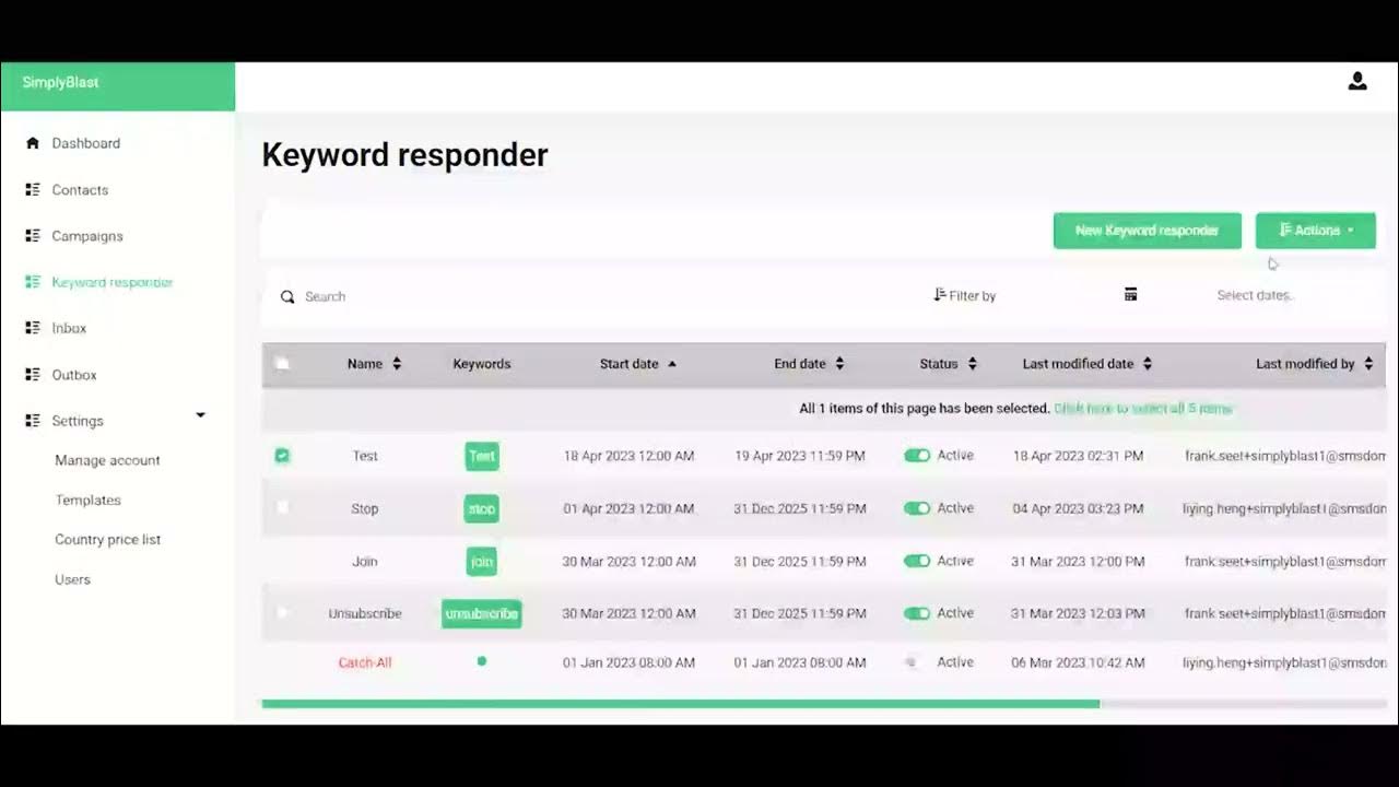 5b Delete Keyword responder - YouTube