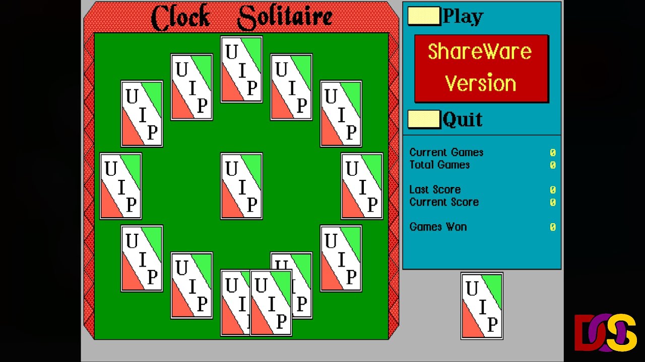 Clock Solitaire (1991) Dos Games - YouTube