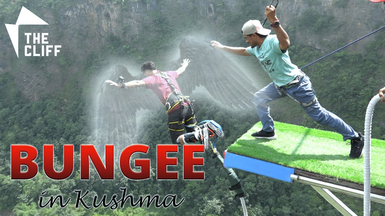 First Bungee Experience | The Cliff | Kusma, Parbat - YouTube