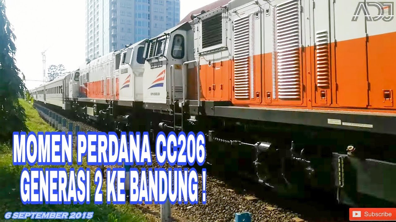 PERTAMA KALINYA | Lokomotif CC206 Generasi 2 Ke Bandung - YouTube