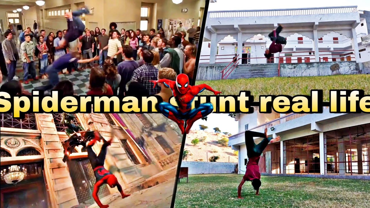 stunts from spider-man in real life 👍 || amazing stunt video || @pr ...