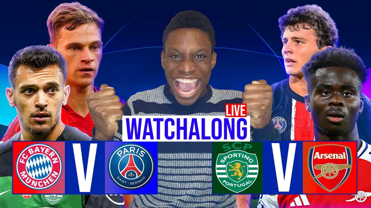 Live Double UCL Phase Matchday 5 Watchalong: Bayern 1-0 PSG & Sporting 0-2 Arsenal - YouTube