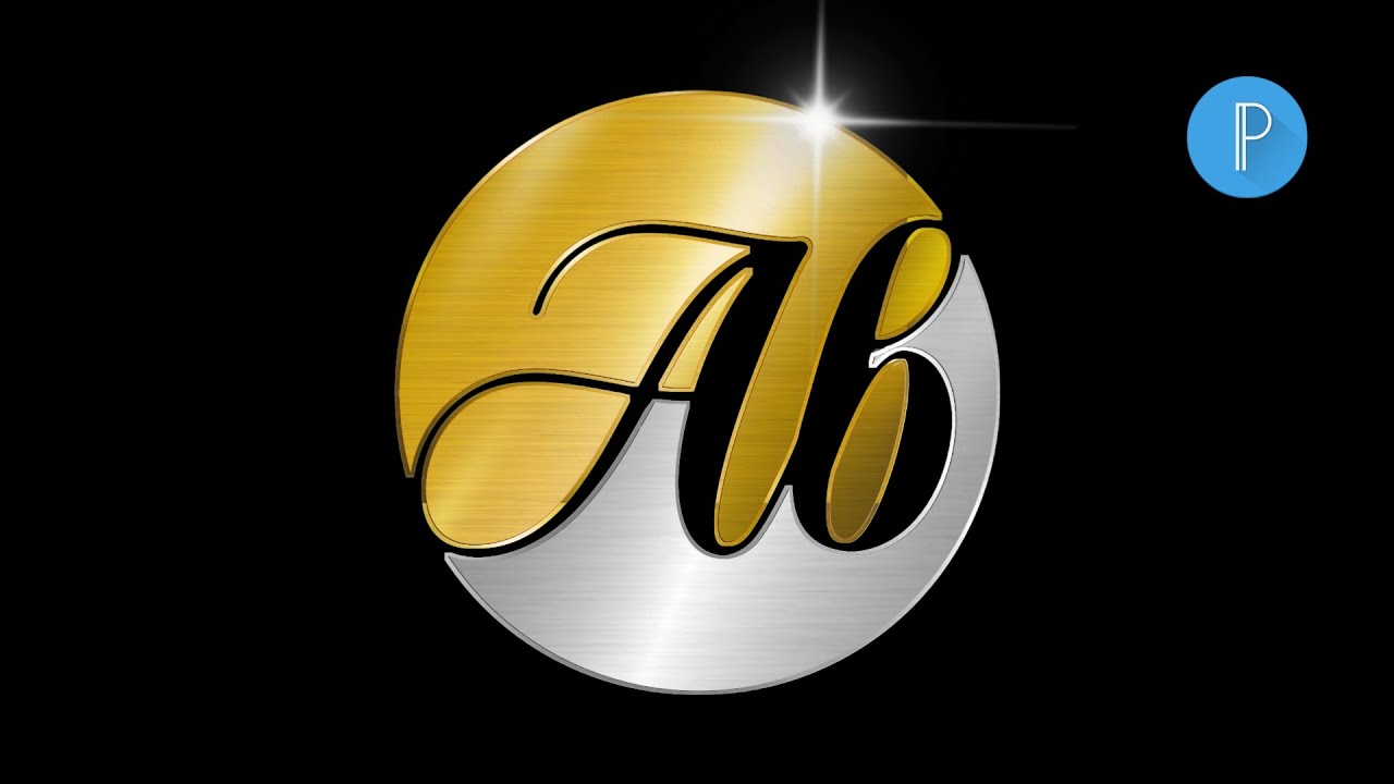 A B Logo design pixellab | A B Silver & Gold logo design | A B Trending ...