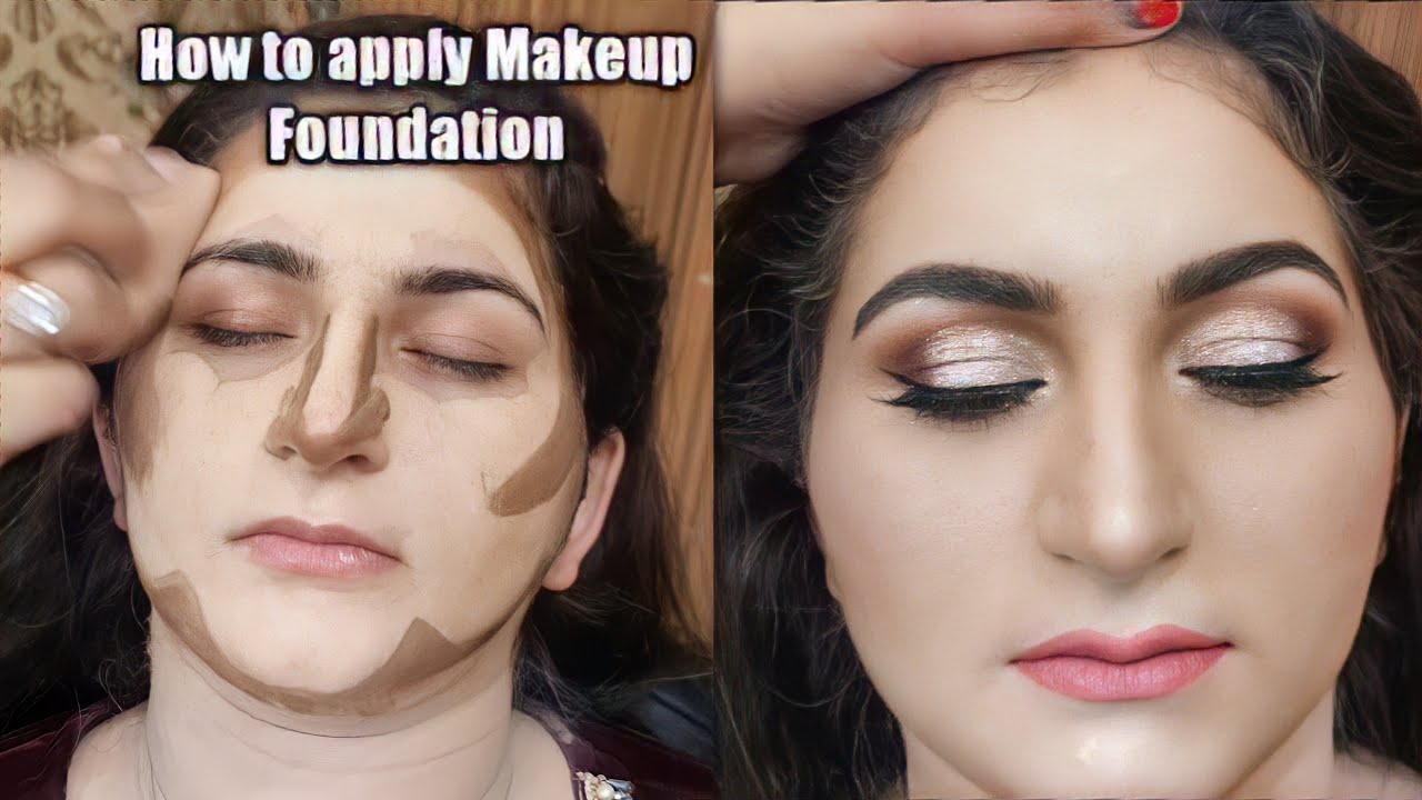 How to Apply Perfect Base Makeup Tutorial | How to Contour & blush for ...