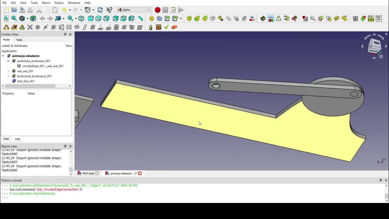 Freecad A2Plus based example animation - YouTube
