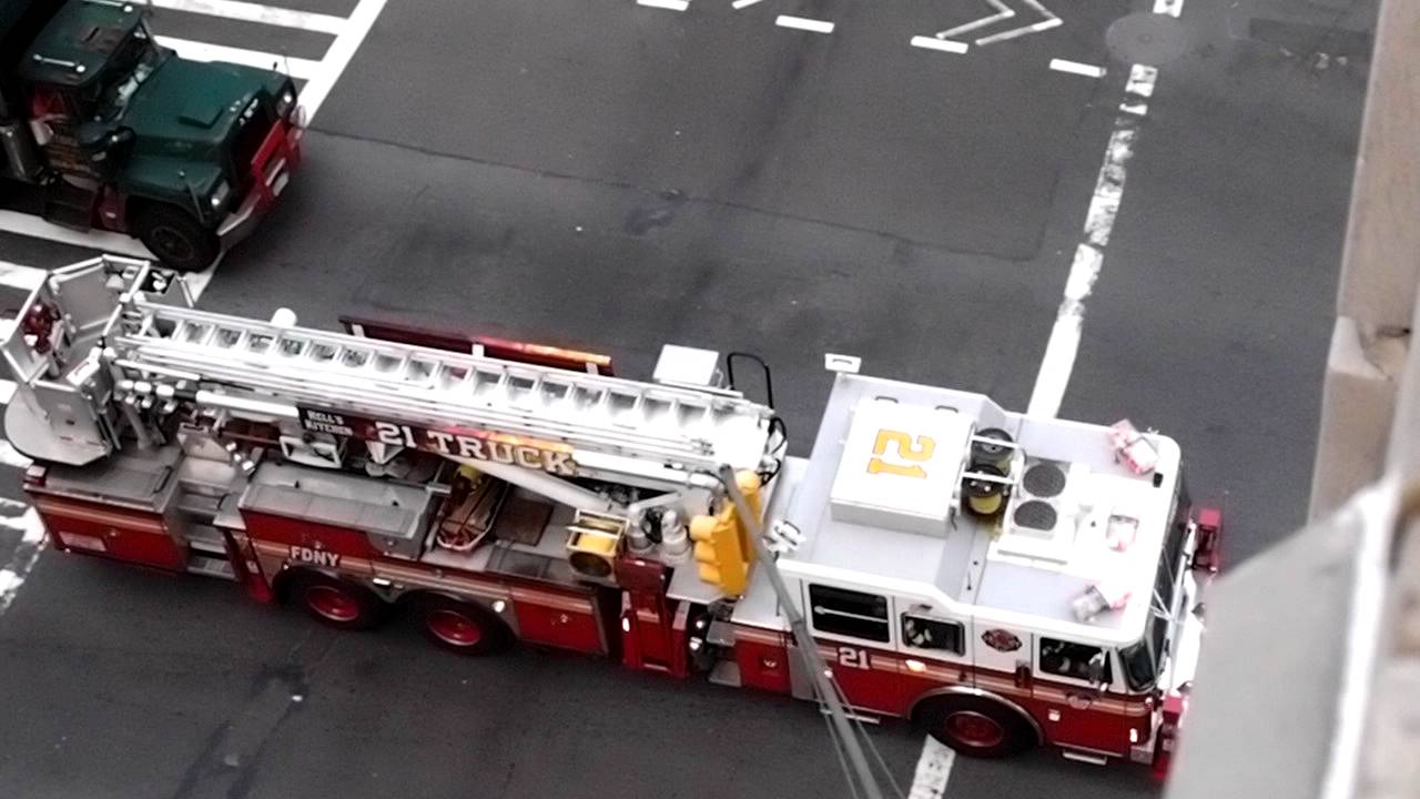 FDNY 21 Truck and Engine 26 responding on 8th Avenue - YouTube