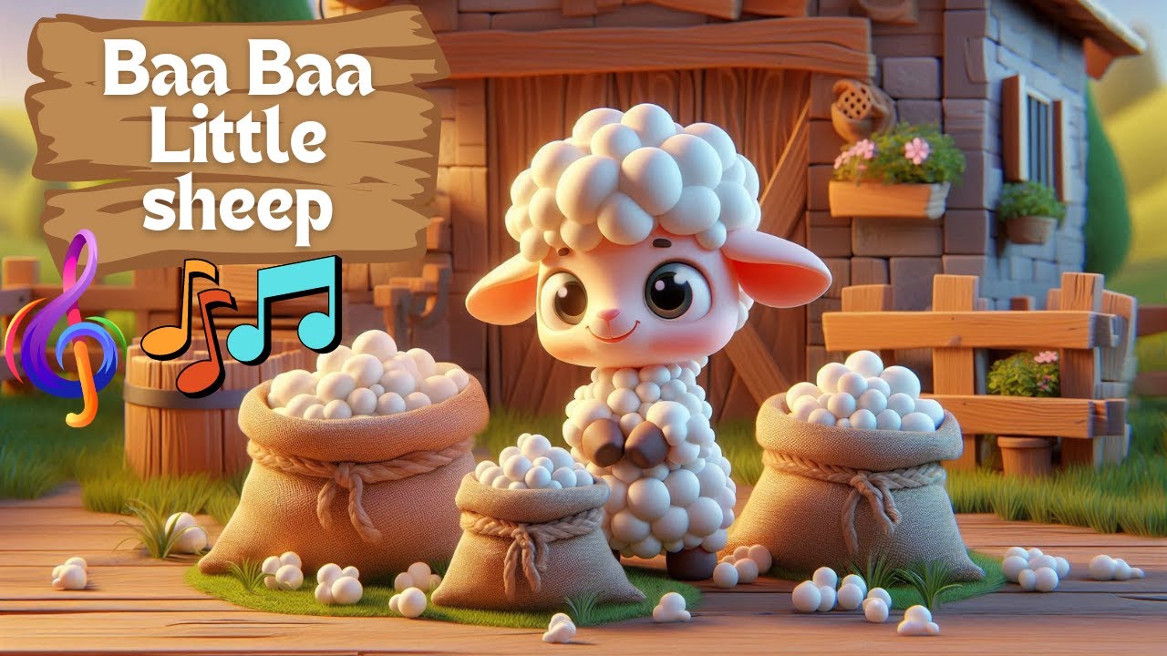 Baa Baa Little Sheep Song | Fun Nursery Rhyme for Kids | Sing-Along ...