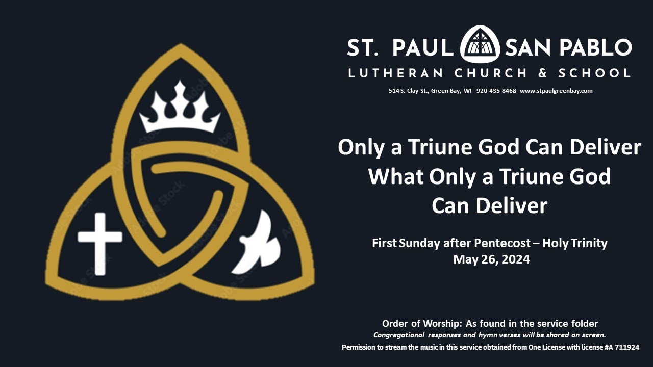 Holy Trinity Sunday: Only a Triune God Can Deliver What Only a Triune ...