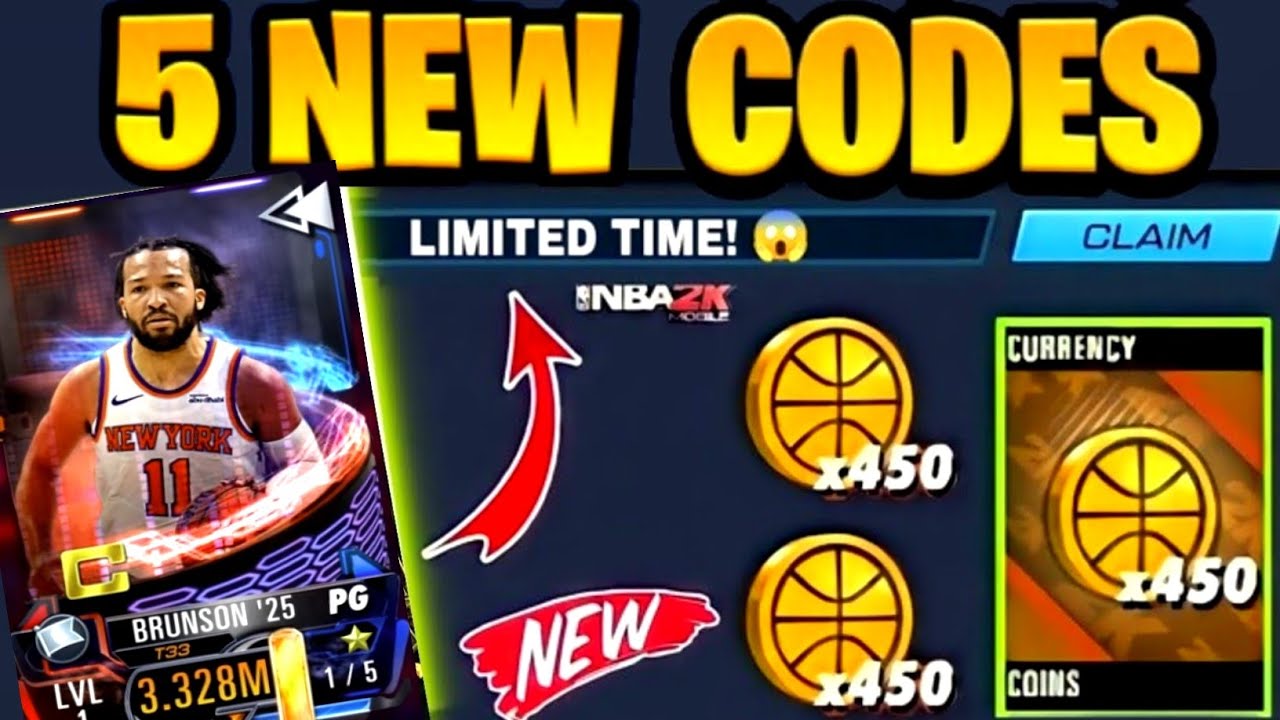 ⚠️ BRUNSON '25 ⚠️ NBA 2K MOBILE CODES 2025 - NBA 2K MOBILE REDEEM CODES ...