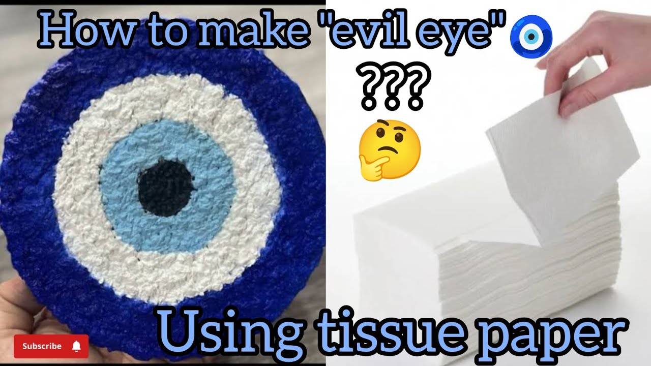 How to Make Evil Eye Wall Hanging Using Tissue Paper | | Easy DIY Art ...