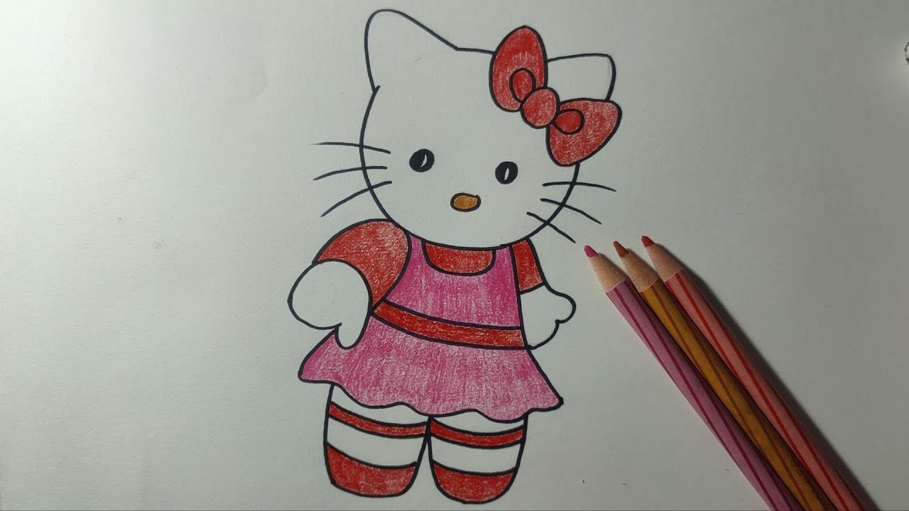 How To Draw Hello Kitty / Hello Kitty Easy Drawing Tutorial - YouTube