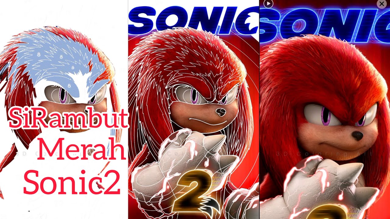 SiLandak Merah Sonic2 | menggambar dan mewarnai Sonic SiRambut Merah# ...