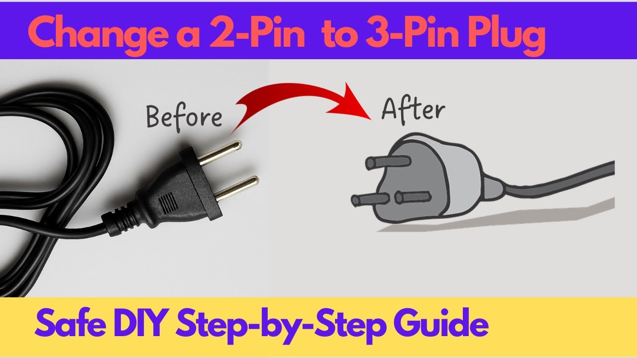 How to Change 2-Pin cord to a 3-Pin plug iron box/television electrical ...