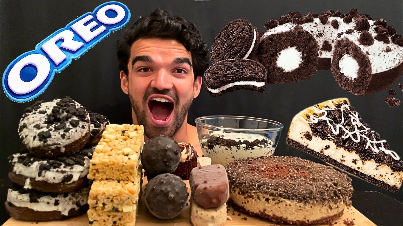 Asmr Mukbang Oreo Party Oreo Ice Cream Oreo Cheesecake Cookies And