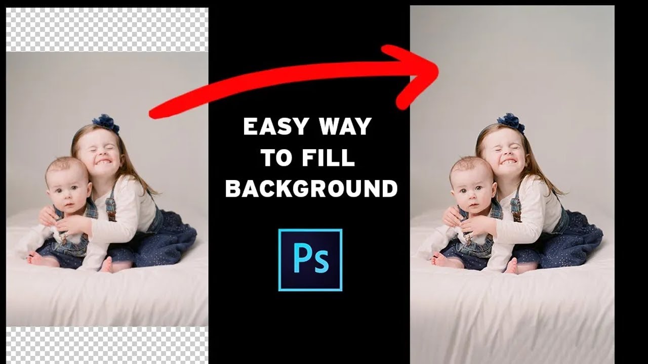 Easy way to fill background area in photoshop Photoshop tutorial - YouTube