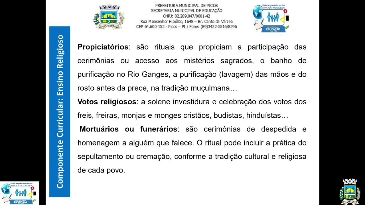 Ensino Religioso 6º e 7º ano (sem. 20/09) - Aula 24 Tipos e exemplos de ...
