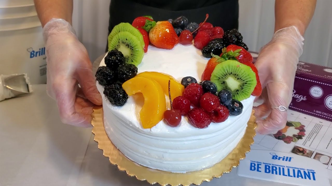 Elegant Fruit Double Layer Cake - YouTube
