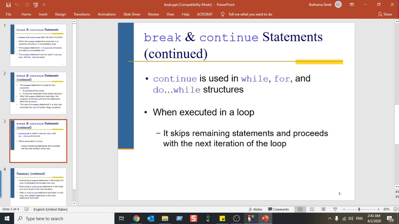 6-break and continue statement - YouTube
