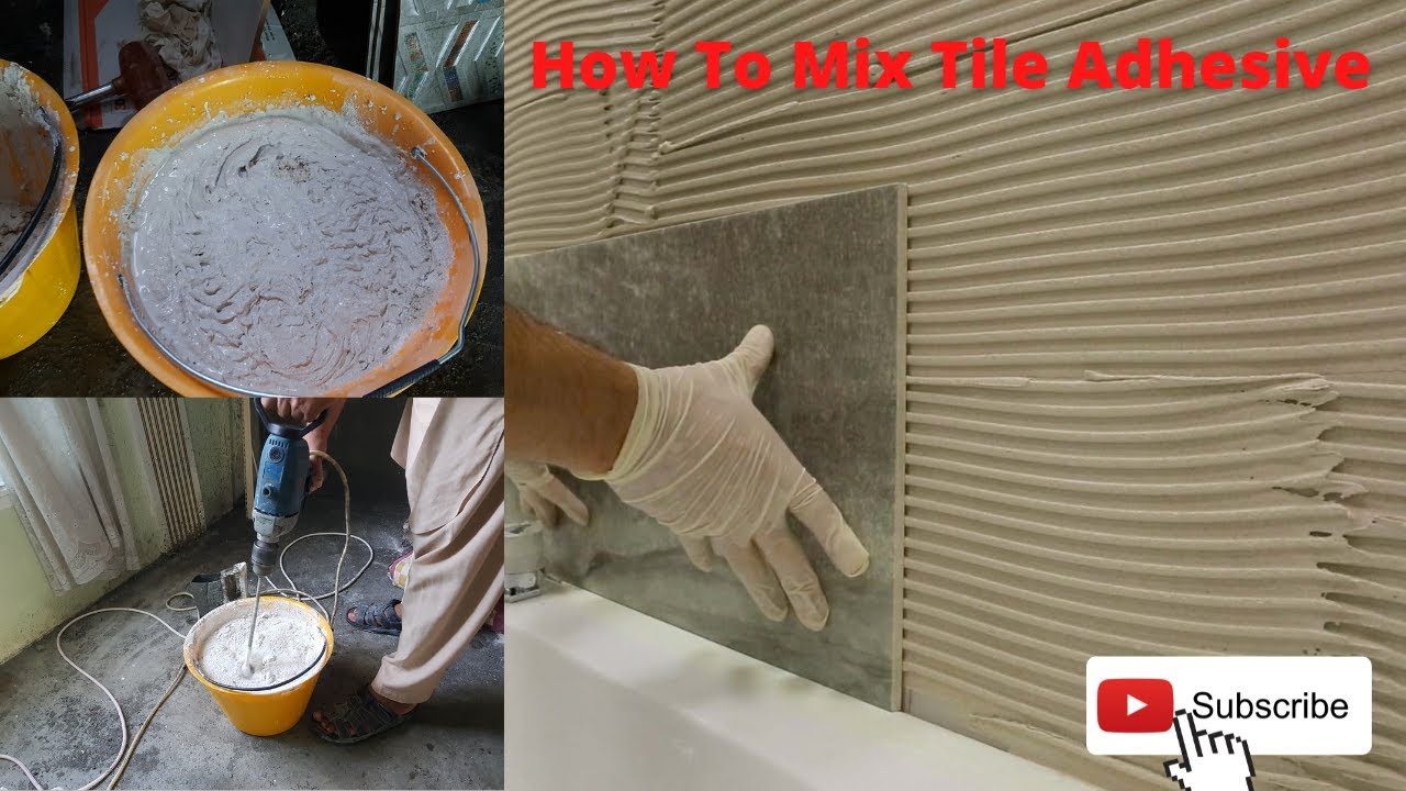 How To Mix Tile Adhesive/ How To Mix Gilou For Tile Fixing/ Tiles K Lie ...