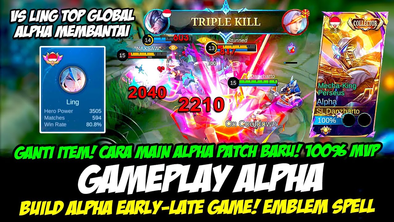 GAMEPLAY ALPHA COLLECTOR SKIN VS TOP GLOBAL CARA MAIN ALPHA META ...