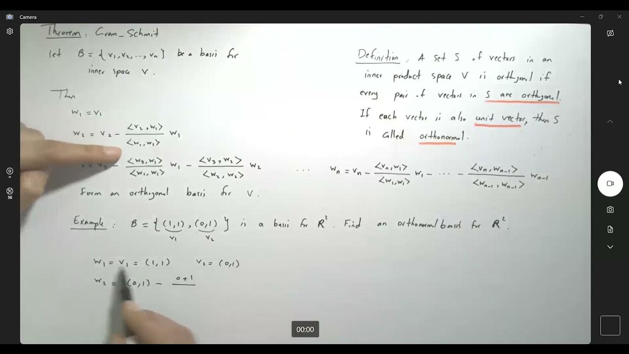 Linear Algebra- Gram Schmidt Method - YouTube