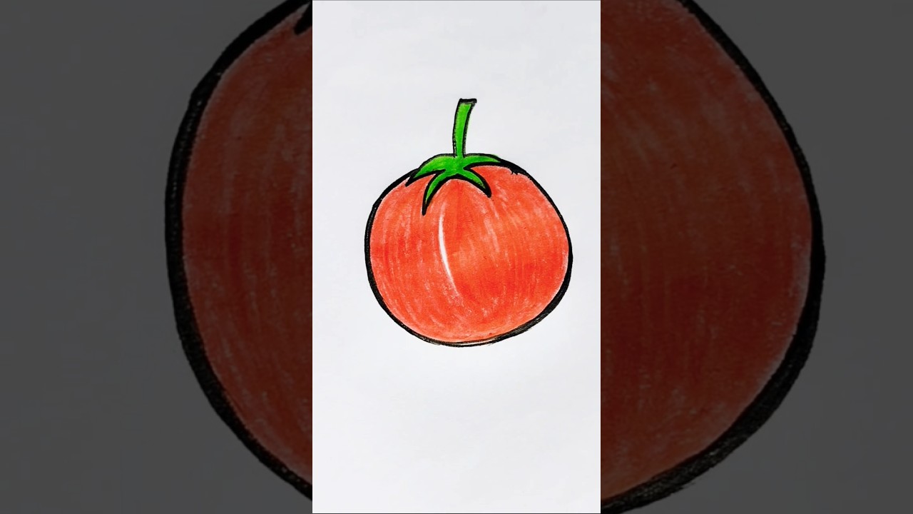🍅 Easy drawing ️ #shorts #youtubeshorts #art #drawing #easydrawing # ...