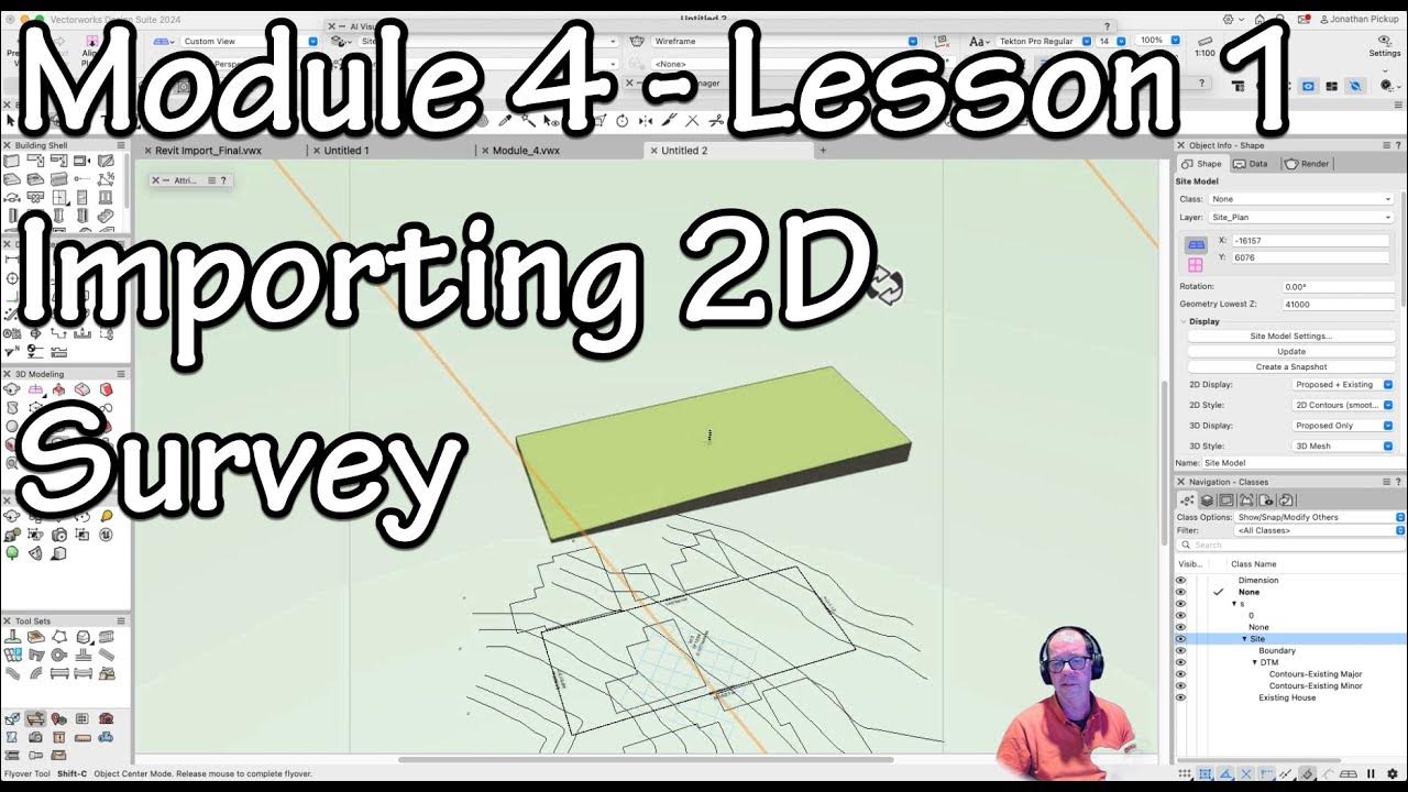 Module 4 Lesson 3- Importing and Scaling 2D Survey Drawings for Site Models - YouTube