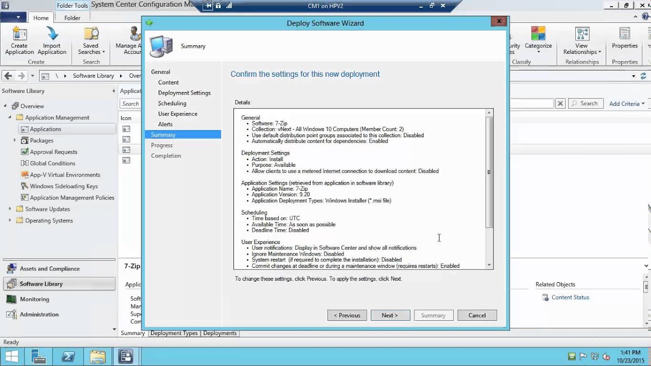 Deploy 7zip msi to Windows 10 Enterprise by SCCM 2012 R2 Sp1 - YouTube