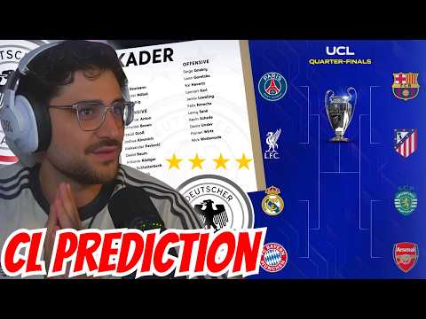 BAYERN TOPFAVORIT?! 👀🔥 ELIS PREDICTION für die CL VIERTELFINALE 👀😂 + Elis Meinung zum DFB-Kader 🔥⚽